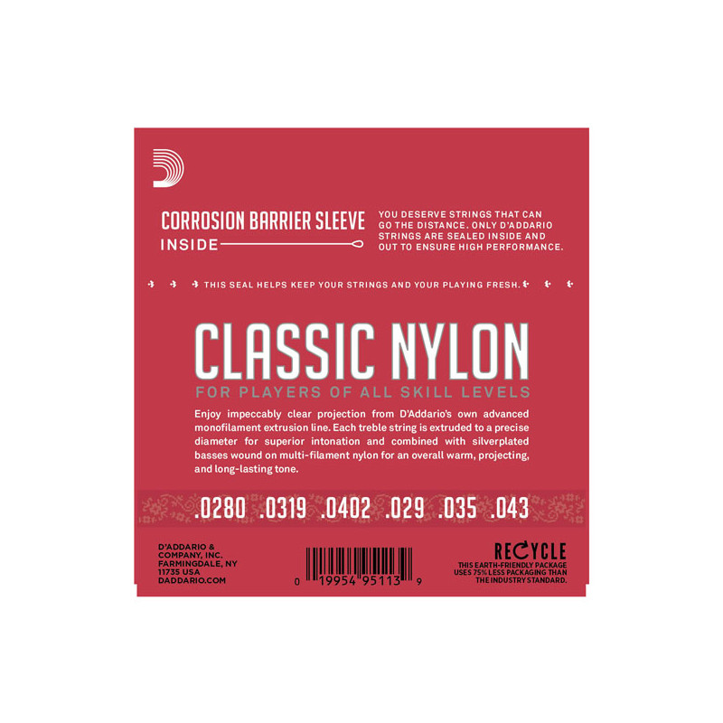 D'ADDARIO EJ27N CLASSIC GUITAR STRINGS - NORMAL TENSION